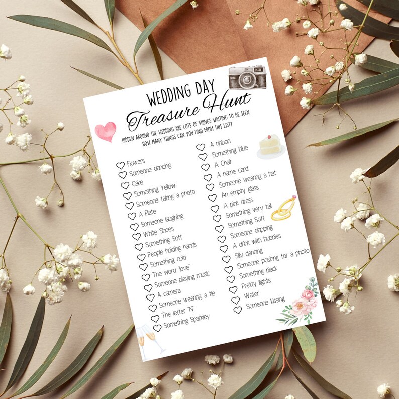 Wedding Scavenger Hunt, Kids Wedding Day Activity, Children's Wedding ...