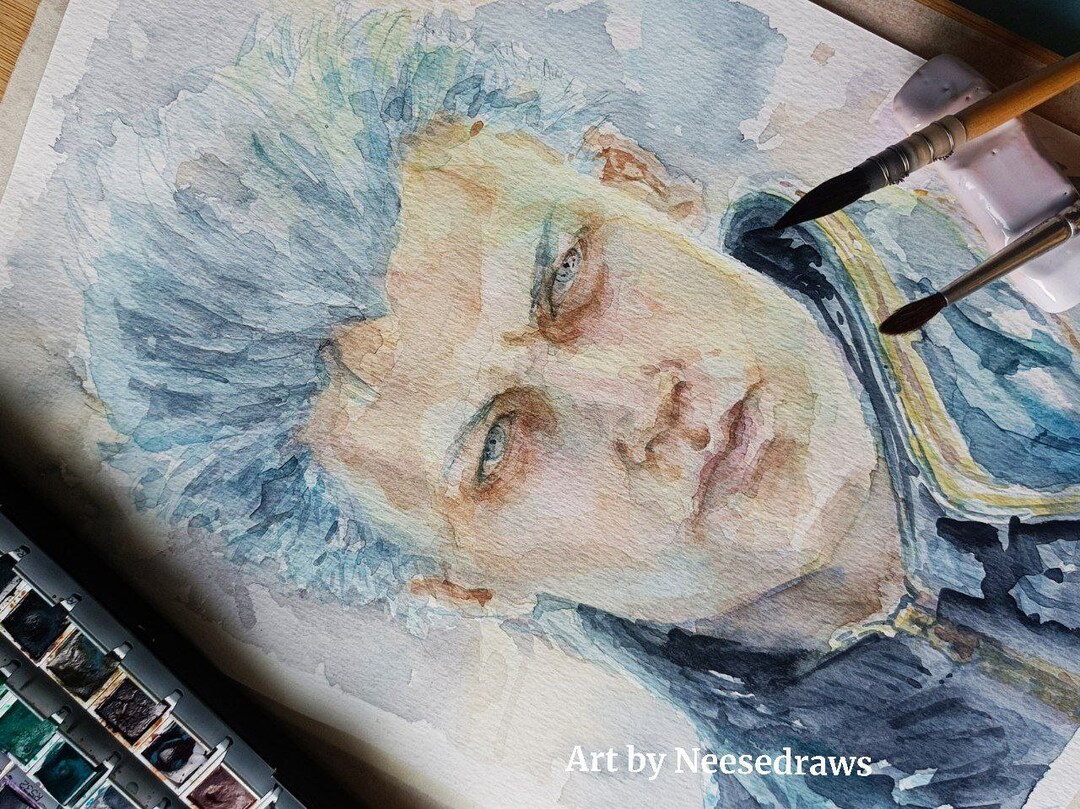 Handmade Vergil Watercolour Portrait Print Devil May Cry Fan Art A5 A4 ...