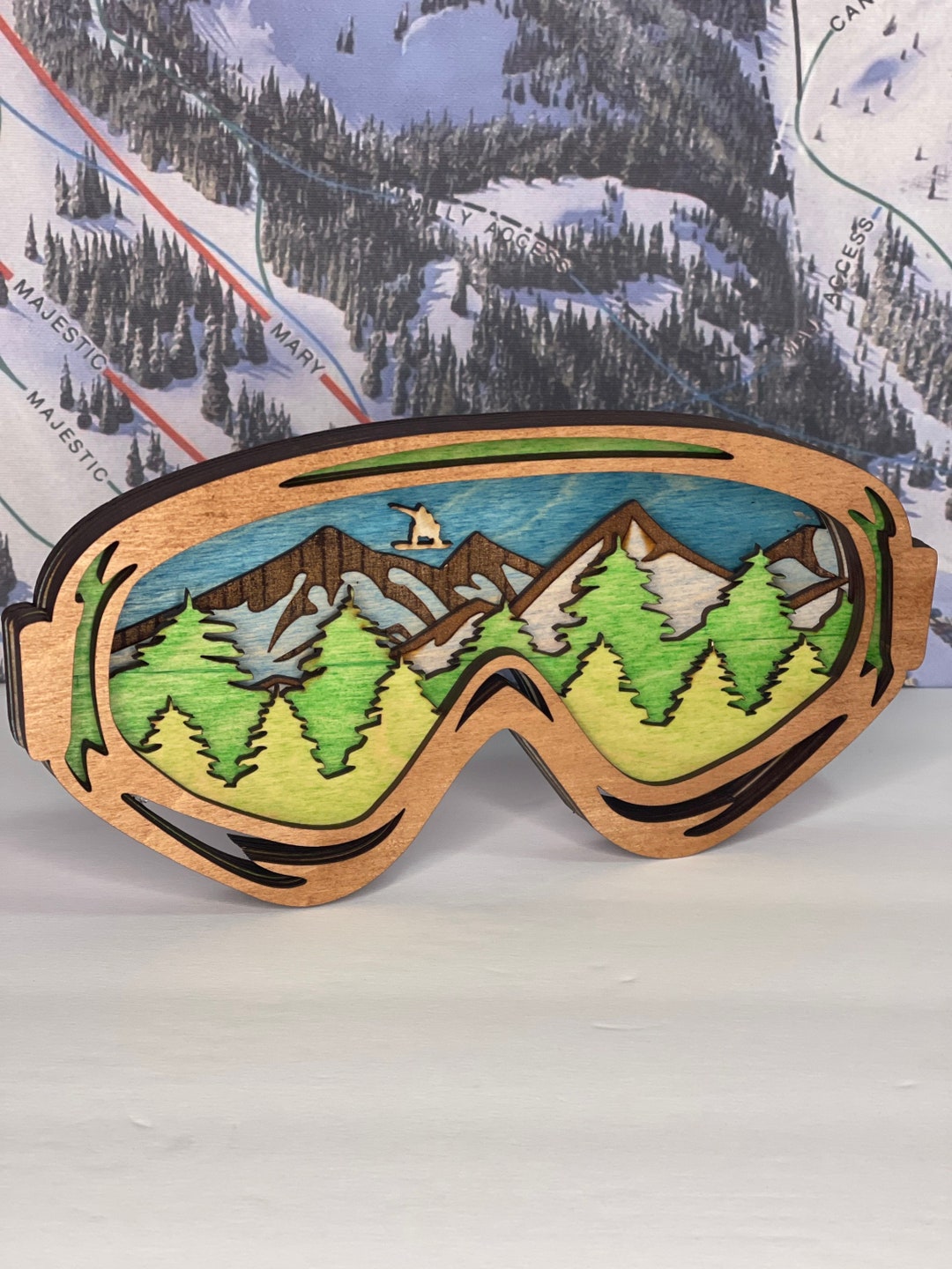 Ski/snowboard Googles Laser Cut /custom / Snow Sport Enthusiast/ Skier ...
