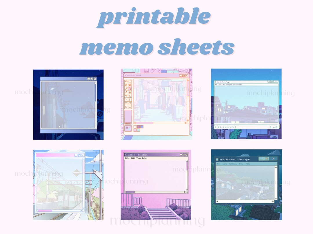 Cute Browser Memo Sheets Memo Pad Printable Stationery Printable Memo ...