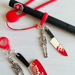 Horror Fan Vape Charm Wristlet / Skeleton and Knife Vape Holder / 420 ...