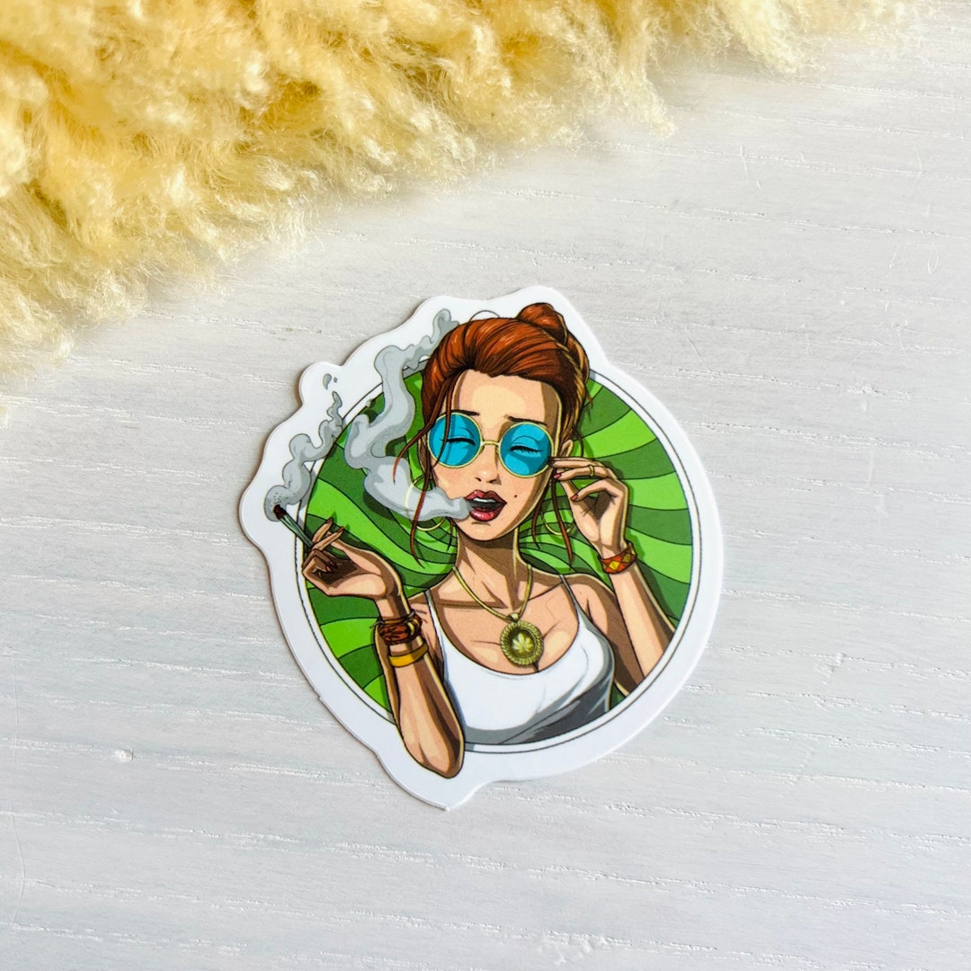 Stoner Girl Sticker / Weed Sticker / Waterproof 420 Stickers / - Etsy