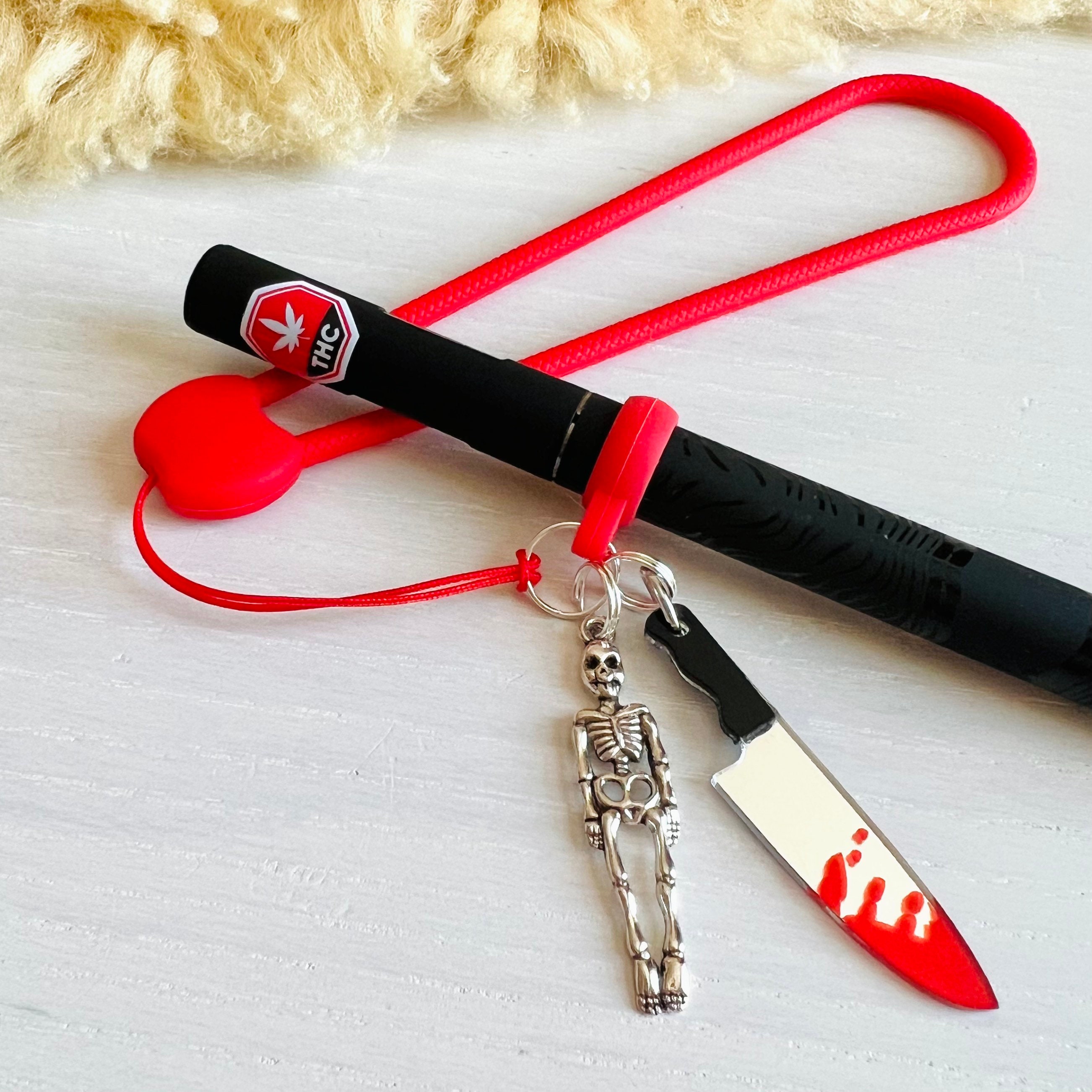 Horror Fan Vape Charm Wristlet / Skeleton and Knife Vape - Etsy