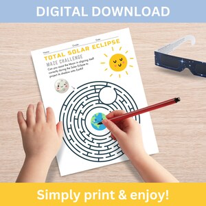 Solar Eclipse 2024 Activities, Eclipse Party, Kids Activities, Maze ...
