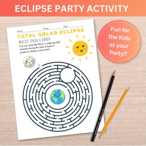Solar Eclipse 2024 Activities, Eclipse Party, Kids Activities, Maze ...