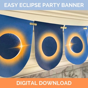Solar Eclipse 2024 Party Banner, Printable Digital Download, Decoration ...