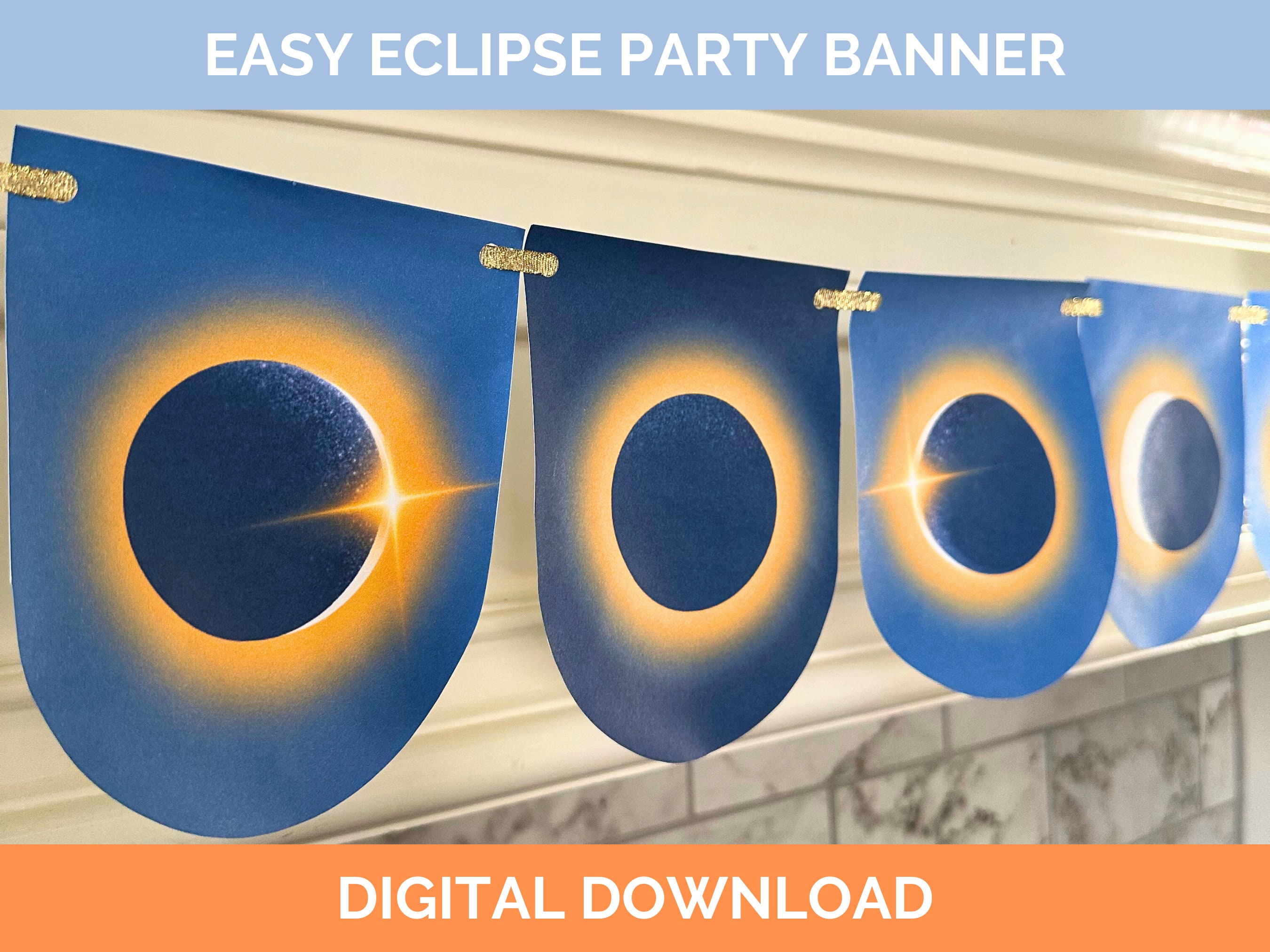 Solar Eclipse 2024 Party Banner, Printable Digital Download, Decoration ...