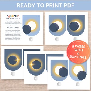 Solar Eclipse 2024 Party Banner, Printable Digital Download, Decoration ...