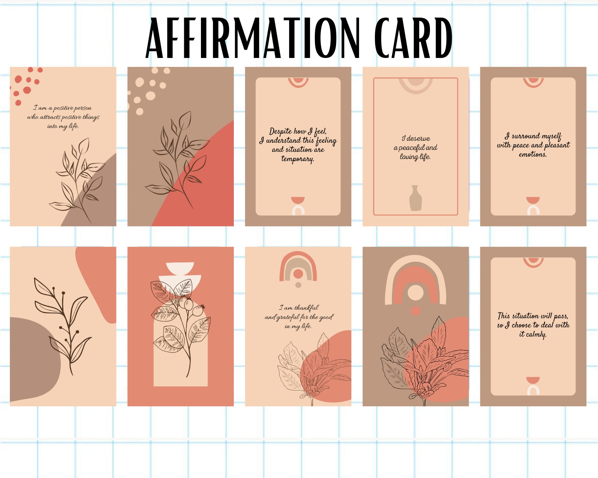 Boho Affirmation Cards, Printable Affirmations, Boho Affirmation Deck ...