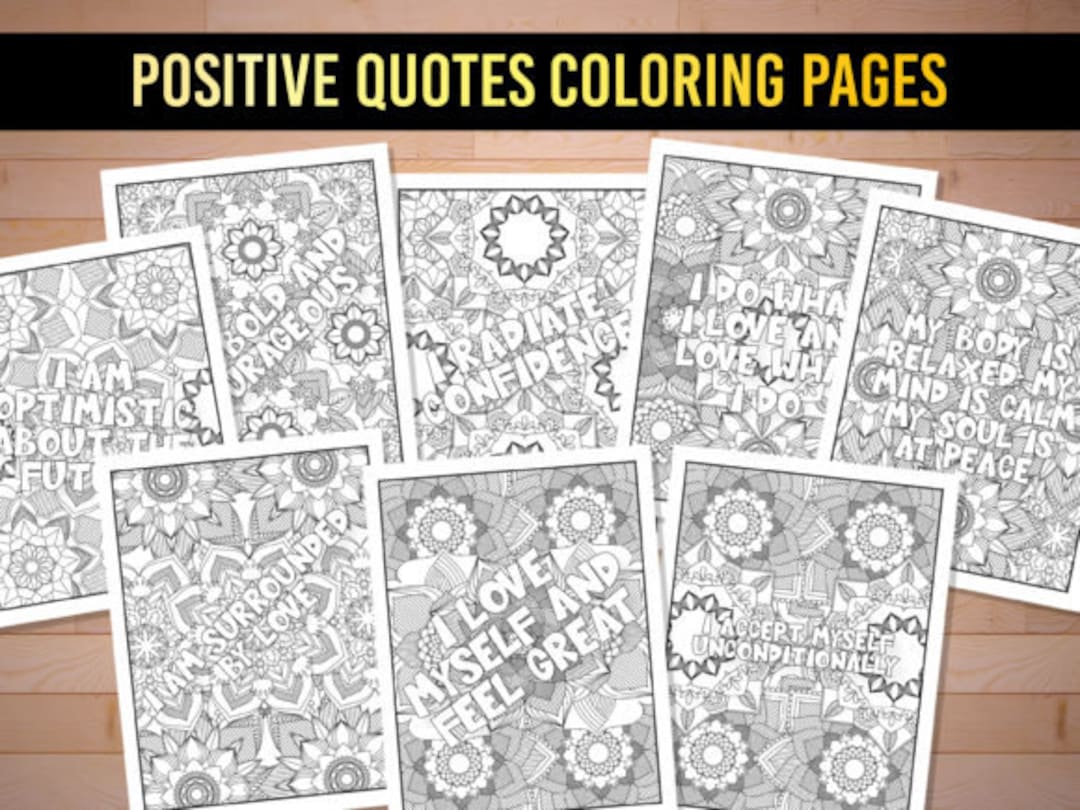 Positive Affirmations Coloring Pages, Coloring Book, Instant Download ...