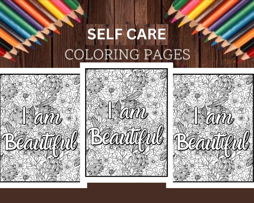 Self Care Coloring Pages for Adults - Etsy