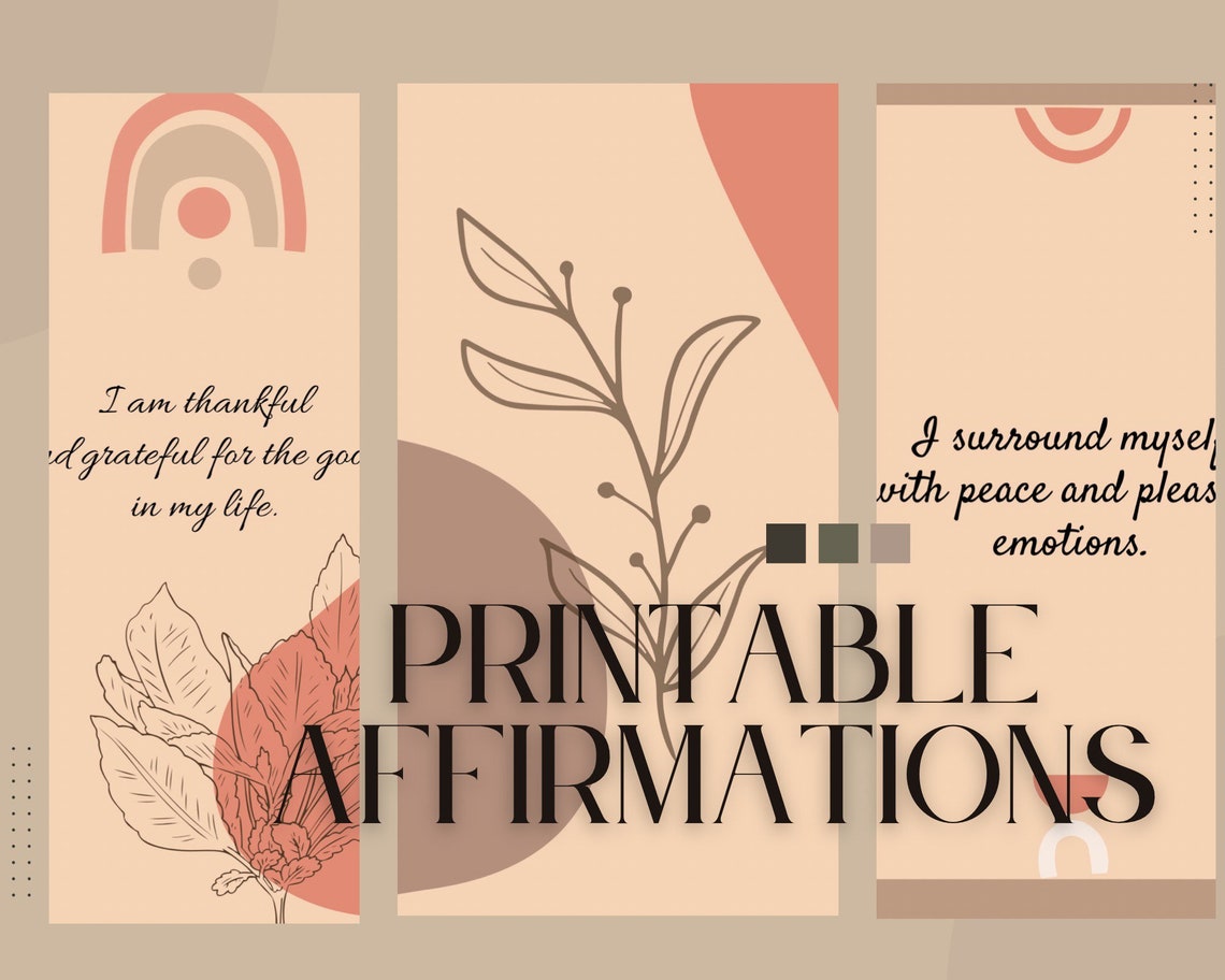 Boho Affirmation Cards Printable Affirmations Boho - Etsy