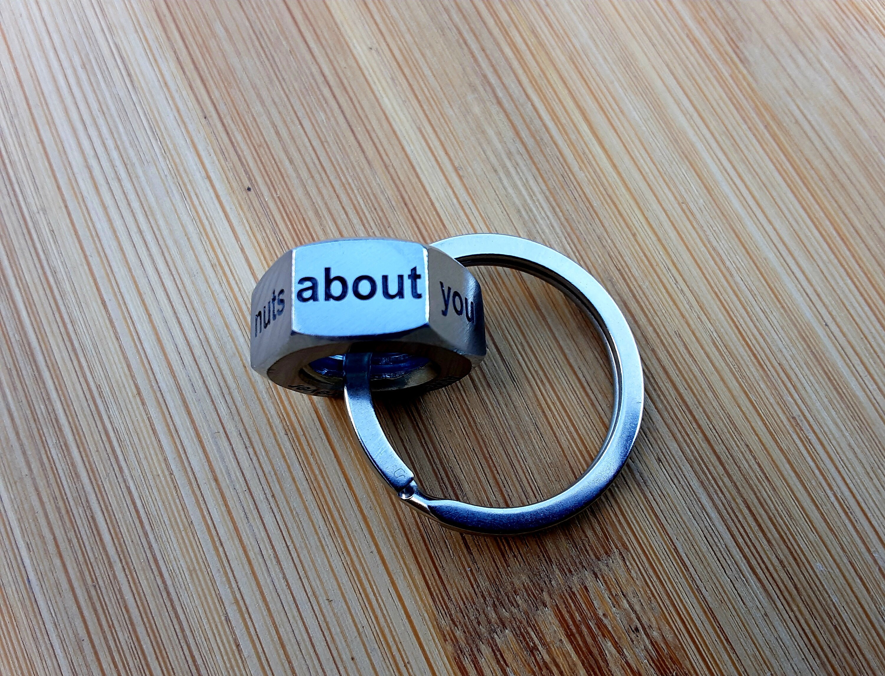 11th Steel Wedding Anniversary for Him Nut Keyring Personalised ...