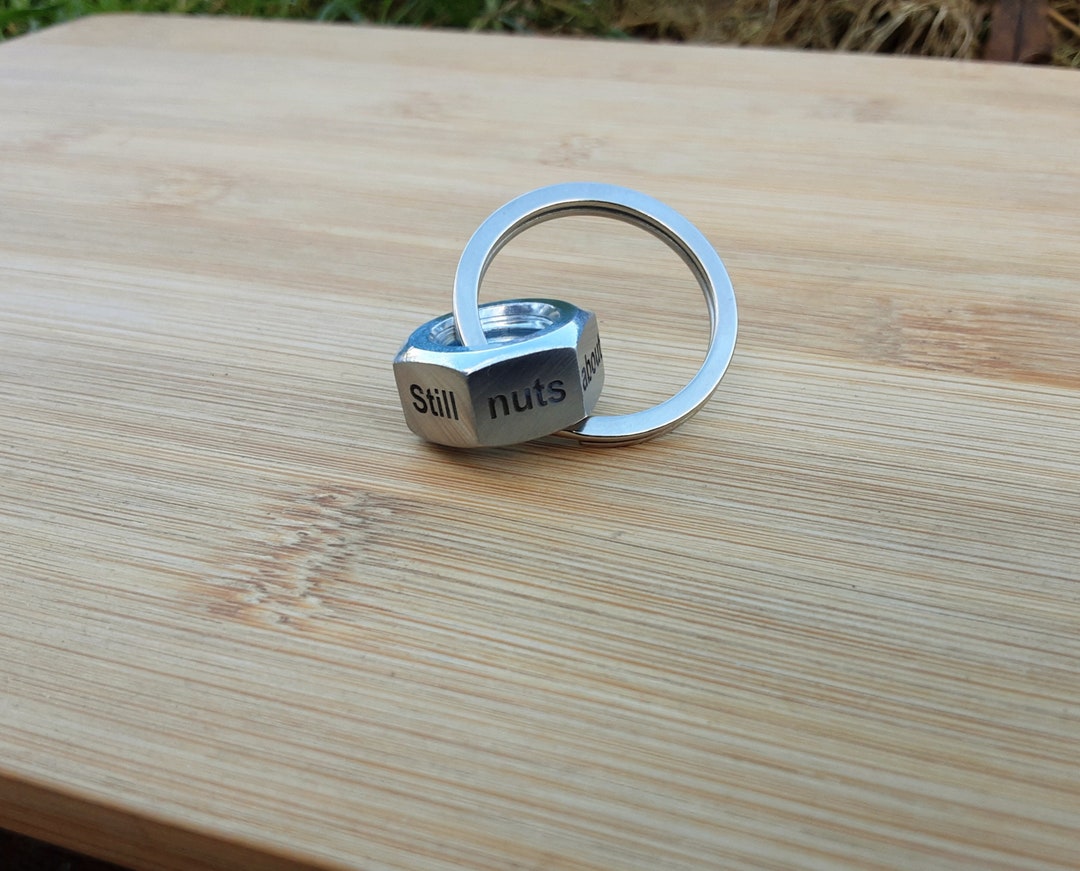 11th Steel Wedding Anniversary for Him Nut Keyring Personalised ...