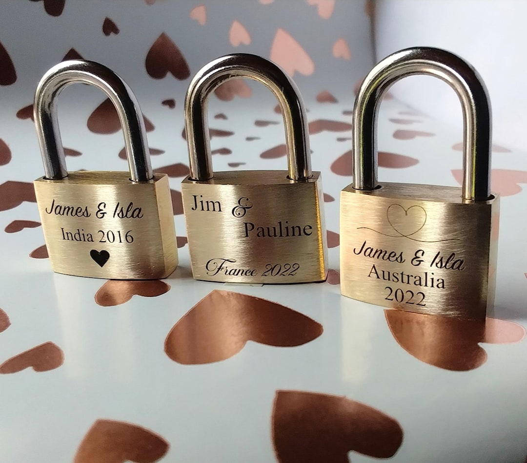 Personalized Engraved Brass Padlock, Love Lock, Couples Gift, Wedding ...