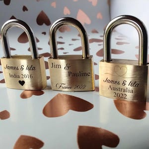 Personalized Engraved Brass Padlock, Love Lock, Couples Gift, Wedding ...