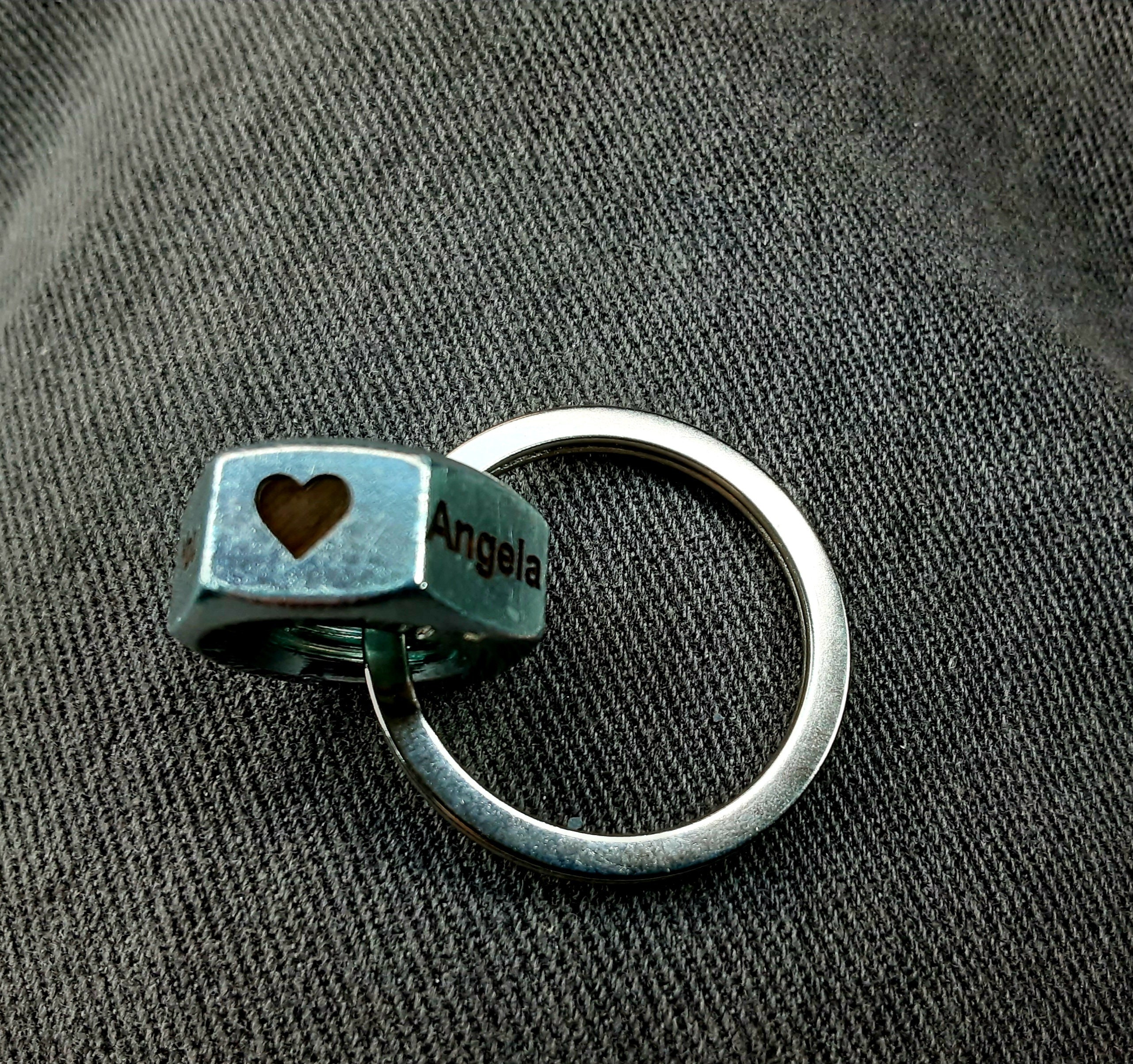 11th Steel Wedding Anniversary for Him Nut Keyring Personalised ...