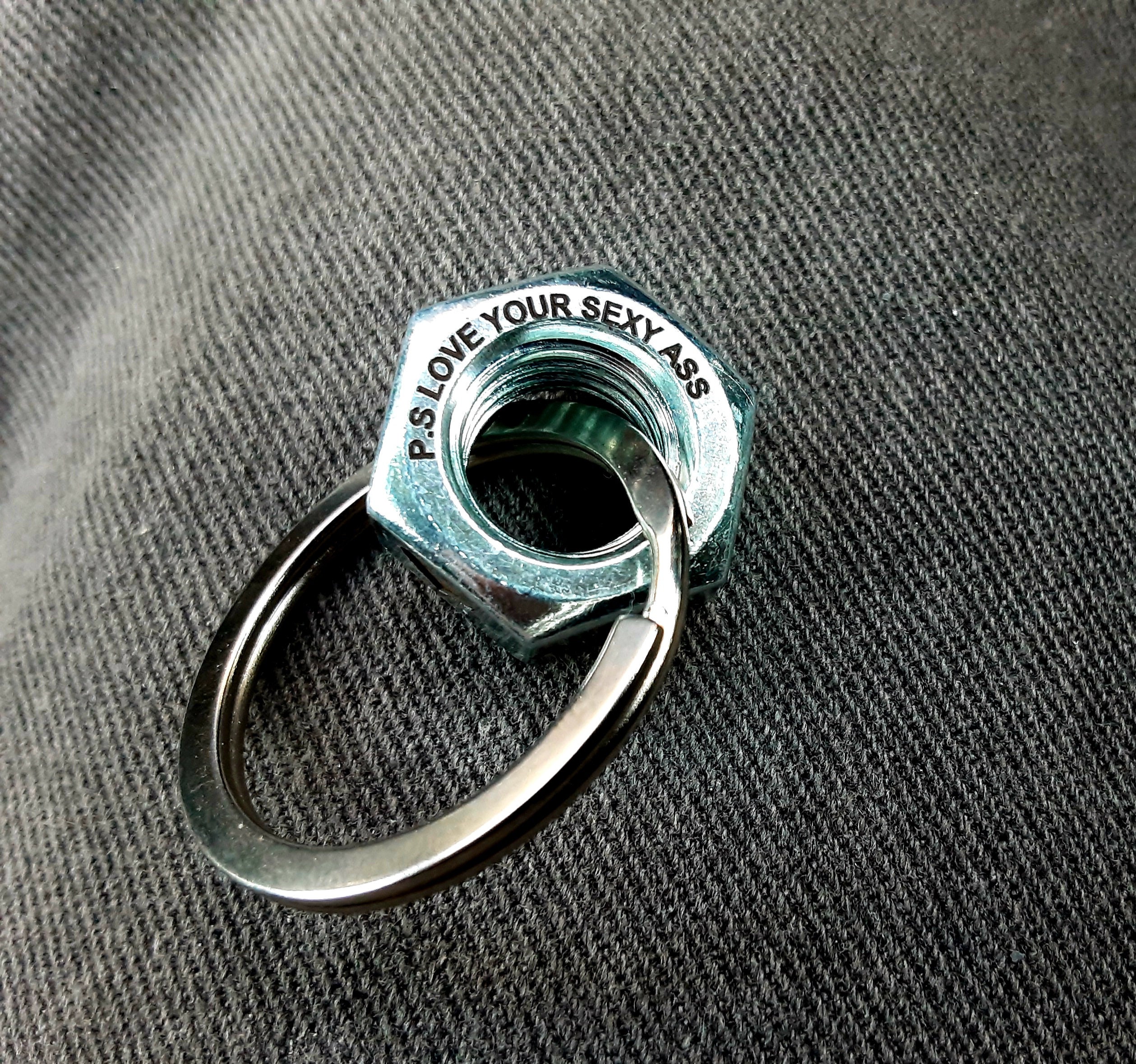 11th Steel Wedding Anniversary for Him Nut Keyring Personalised ...