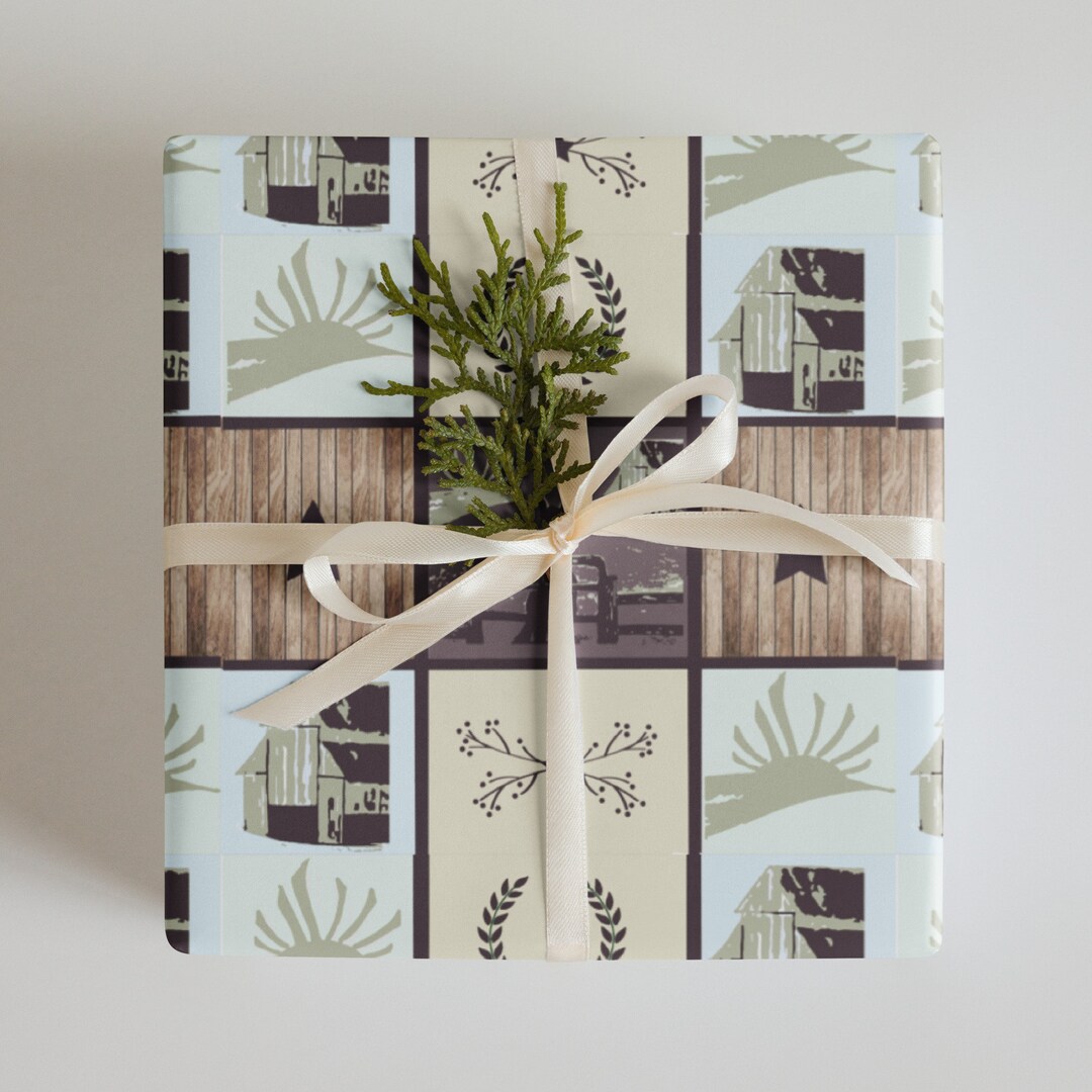 Farmhouse Wrapping Paper Sheets: Country Chic Gift Wrap (set of 3) - Etsy