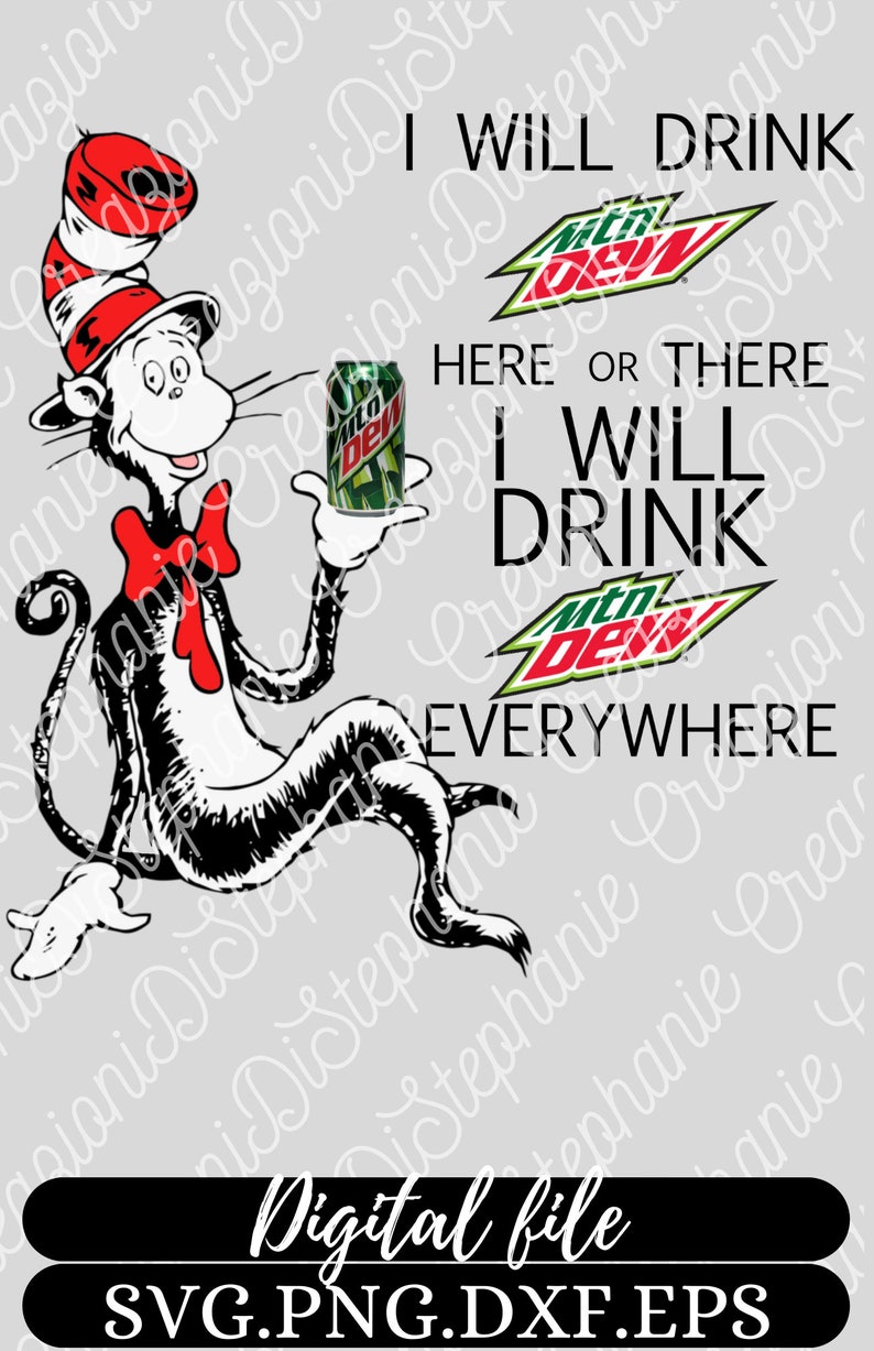 Cat in the Hat, Mountain Dew, SVG, PNG, EPS, Digital Download - Etsy