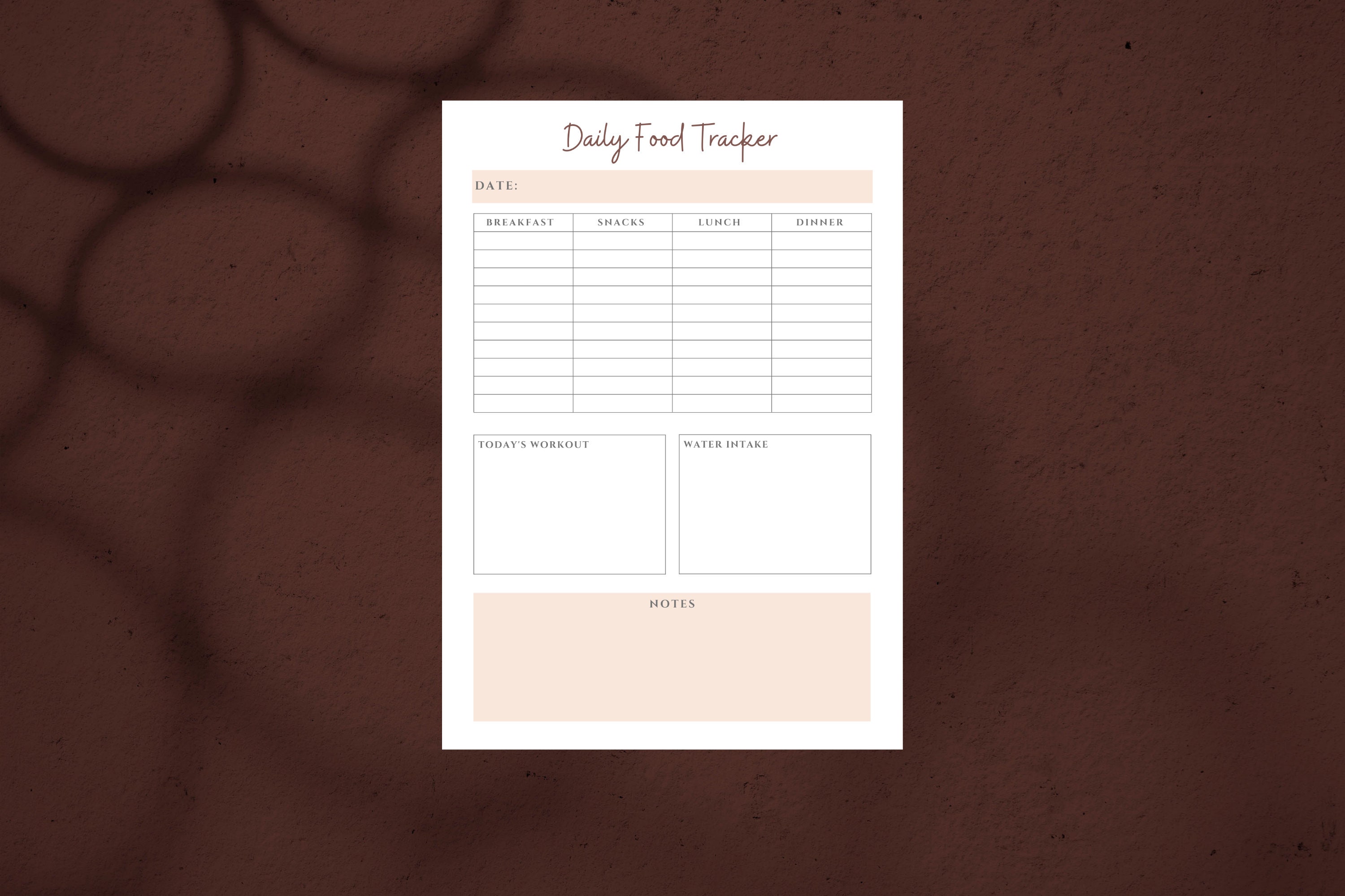 Daily Food Tracker | Daily Food Planner | Daily Food Journal | Instant ...