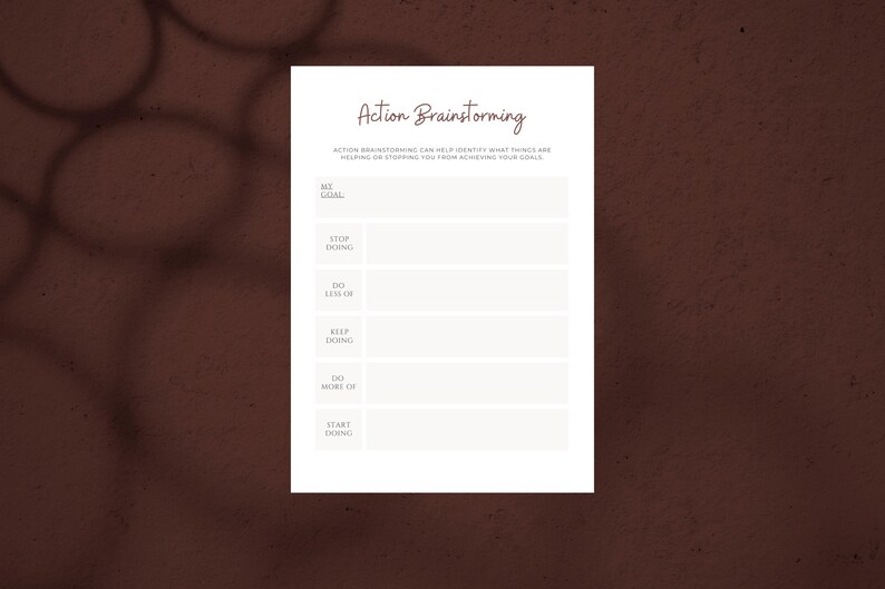 Action Brainstorming | Printable Planner | Thought Organizer | A4 SIZE ...