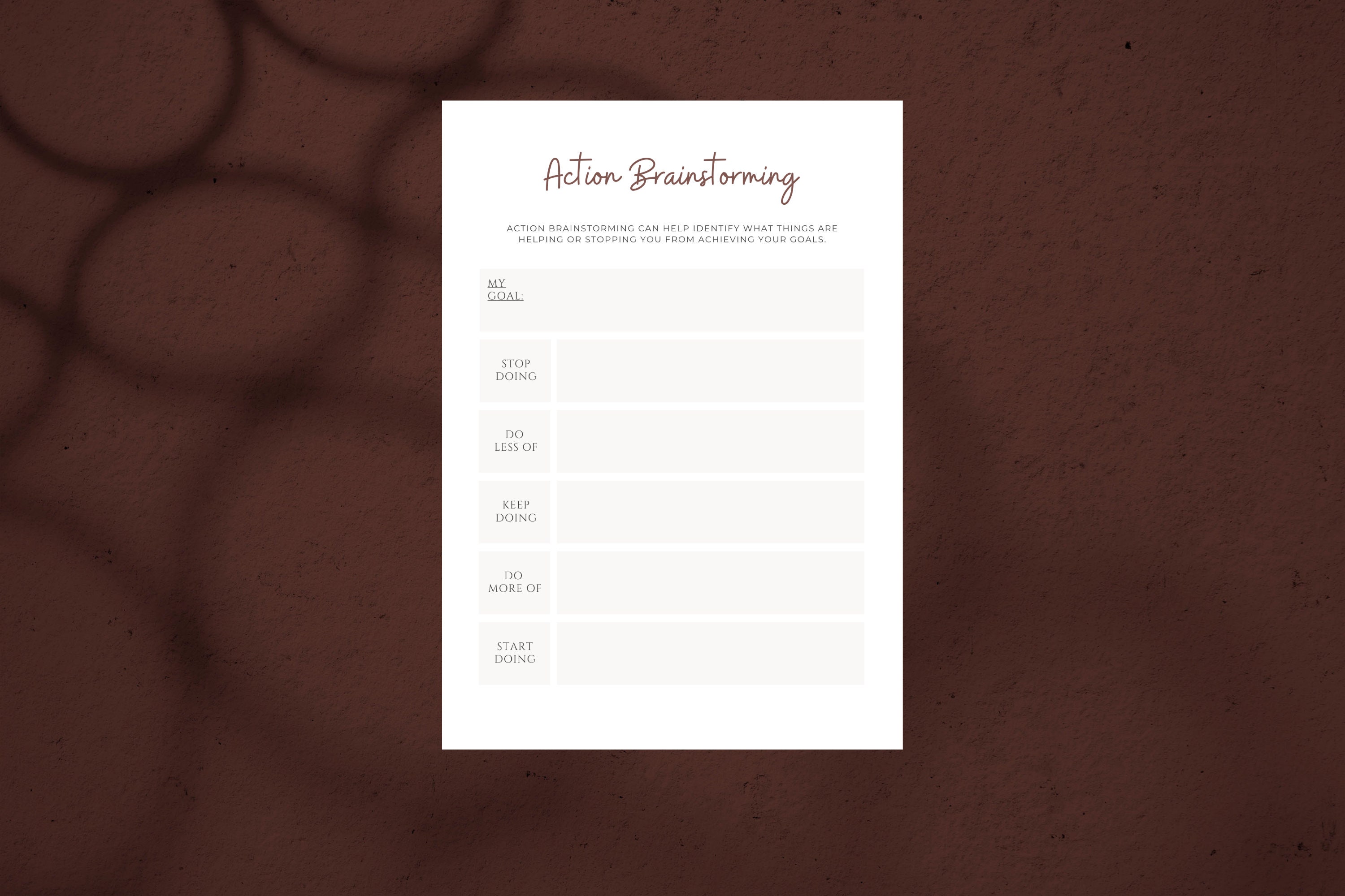 Action Brainstorming | Printable Planner | Thought Organizer | A4 SIZE ...