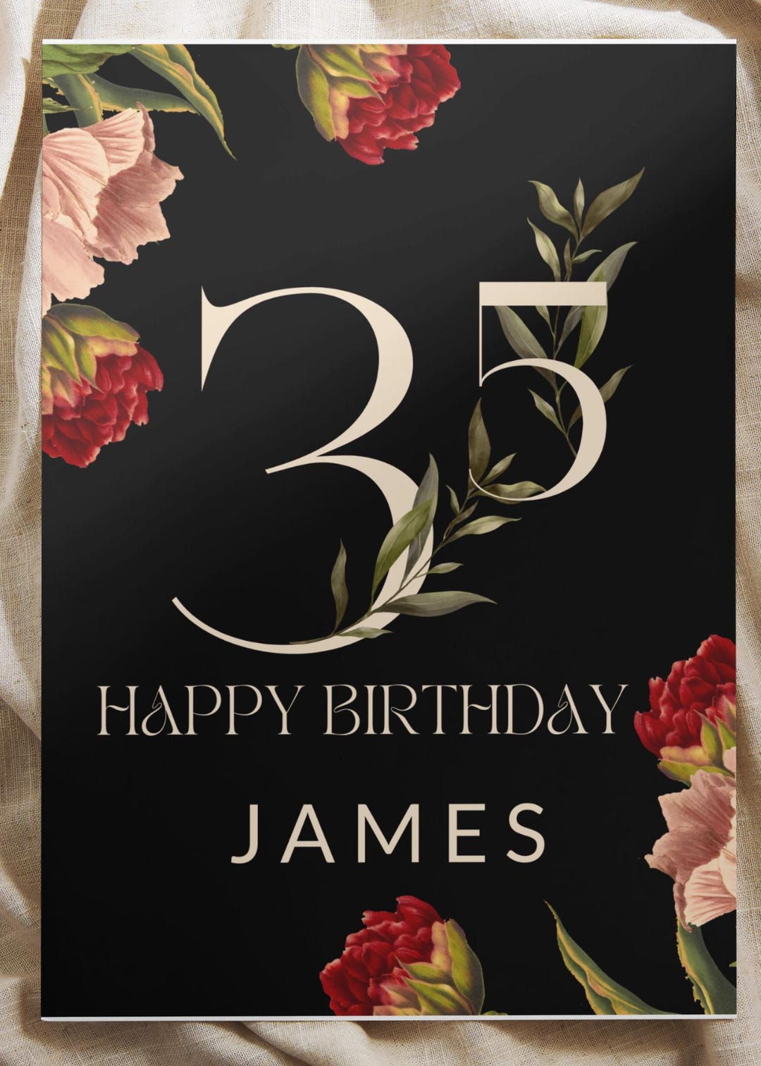 Personalized 35th Birthday Card 35th Birthday Gift Card Greeting Card ...