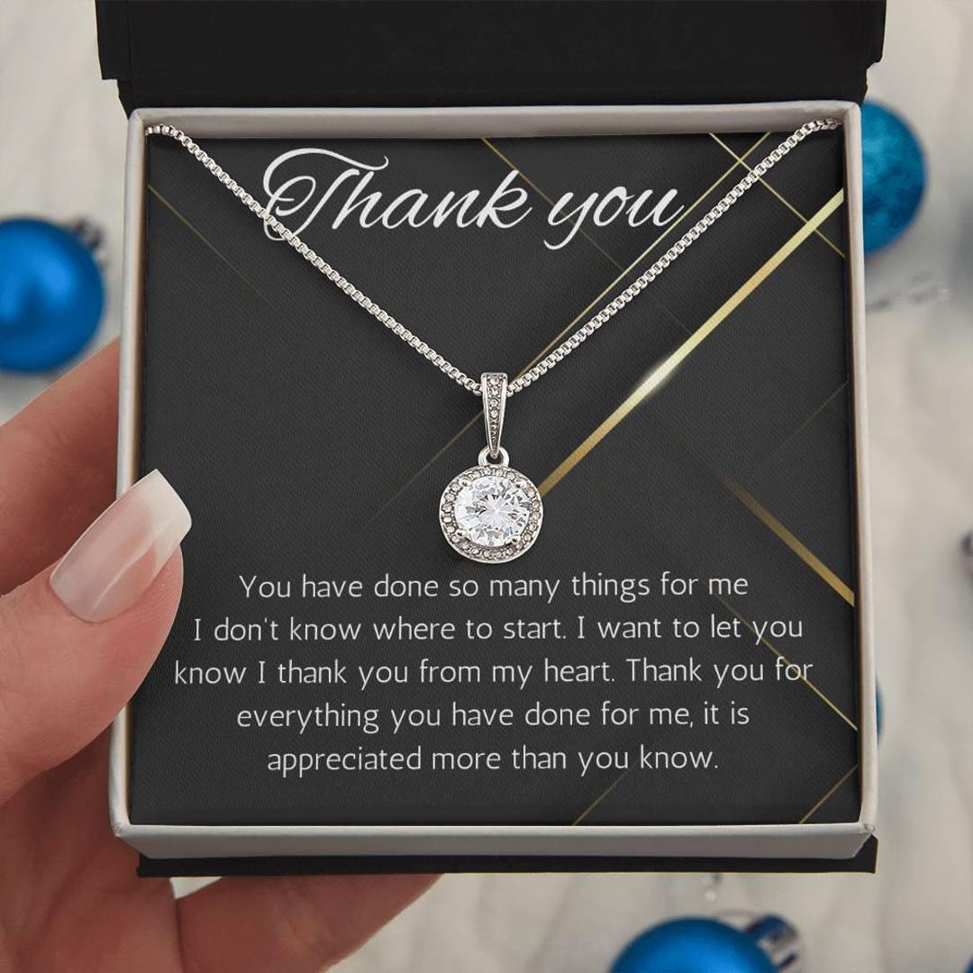 Thank You Necklace, Thank You Gift, Appreciation Gift, Gratitude Gift ...