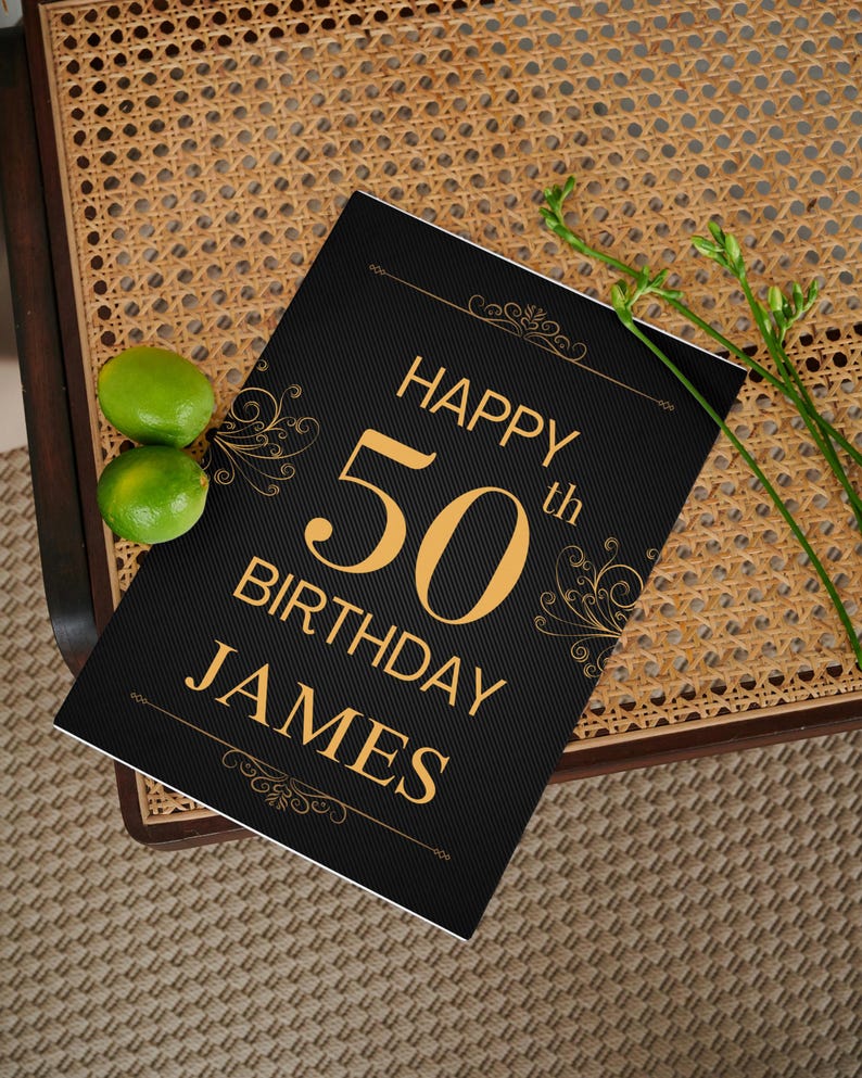 Personalized 50th Birthday Card 50th Birthday Gift Card Greeting Card ...