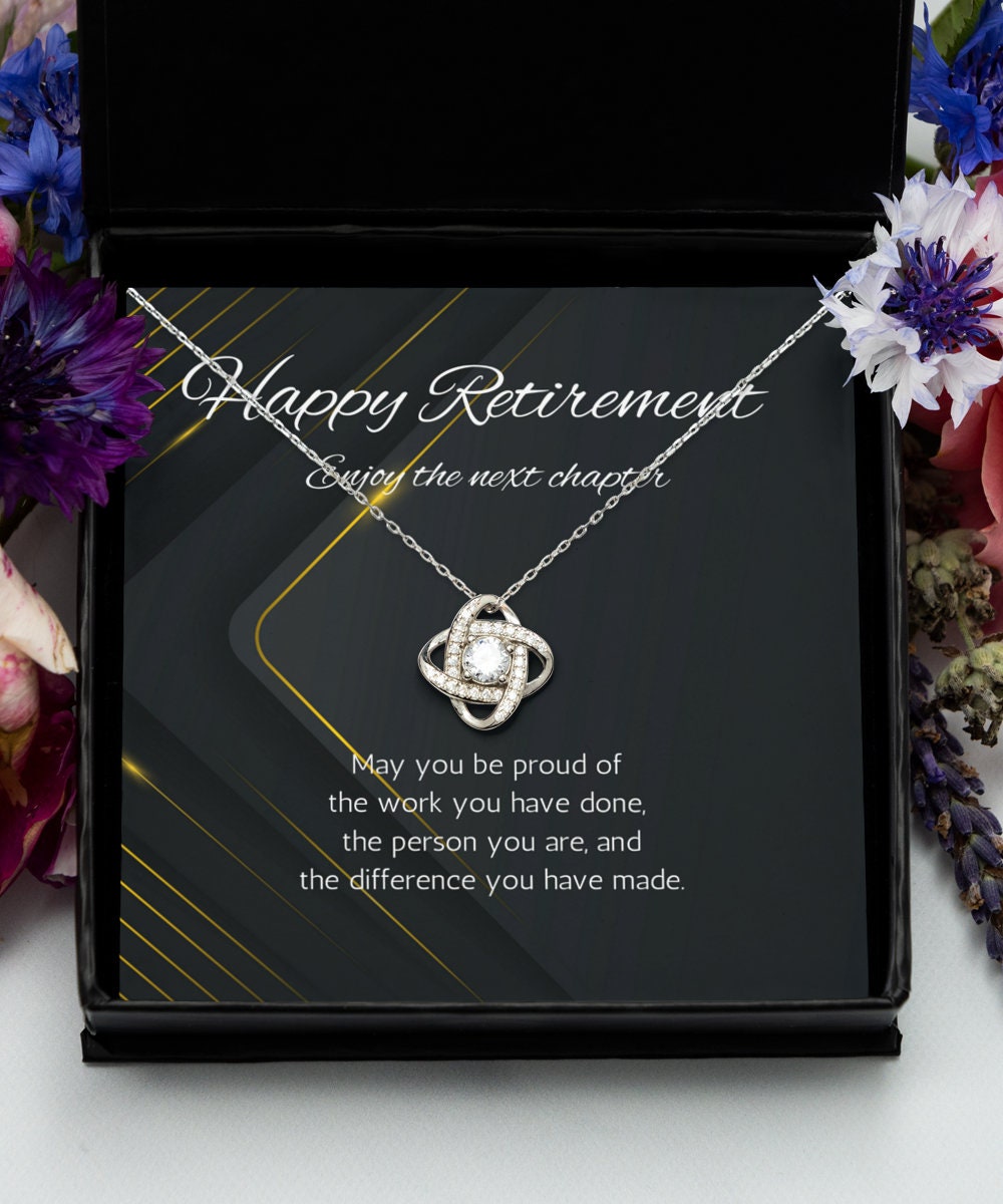 Retirement Gift for Women, Love Knot Necklace, Retirement Necklace ...
