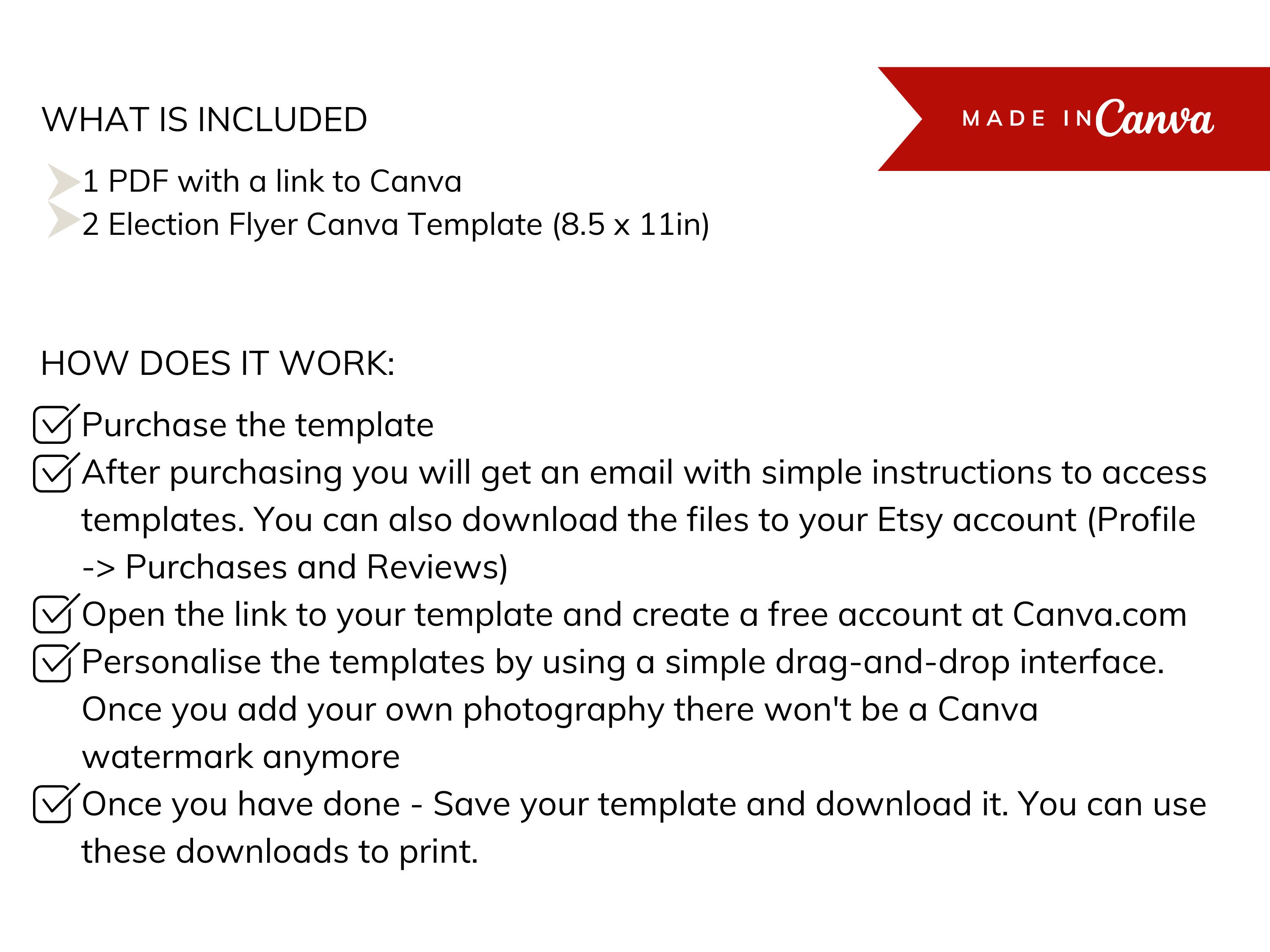 Political Campaign Flyer Template: Editable Vote Design (canva) - Etsy