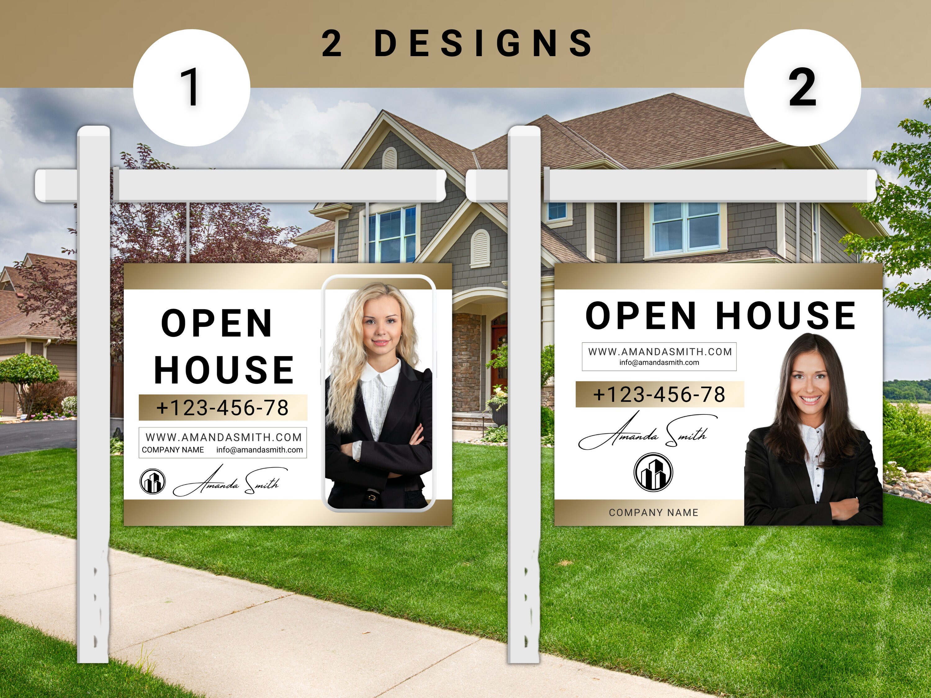 Real Estate Agent Yard Sign, Open House Yard Sign, Realtor Yard Sign ...