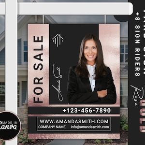 Rose Gold Realtor Yard Sign, Real Estate Agent Yard Sign, Yard Sign ...