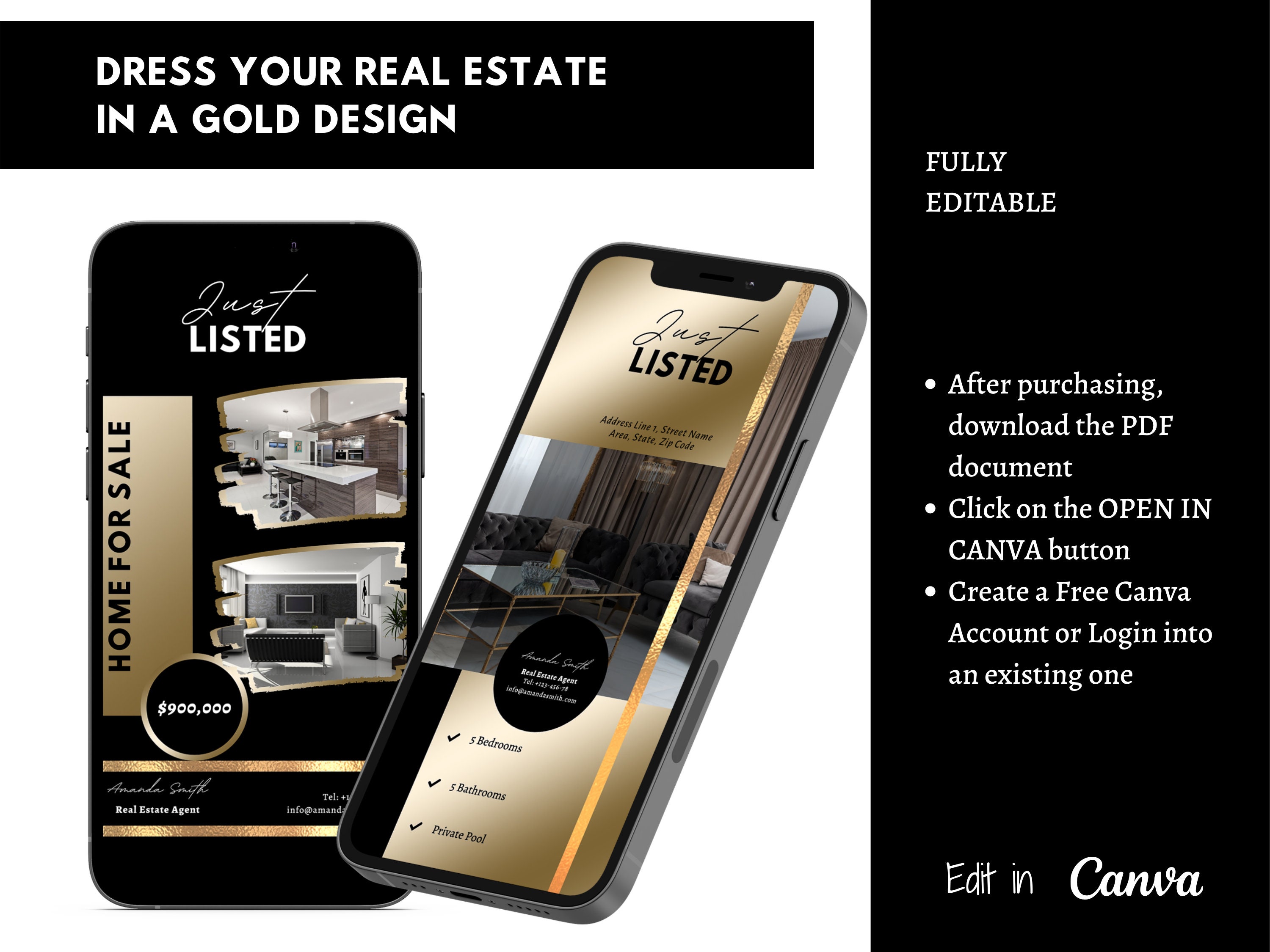 30 Real Estate Instagram Post, Luxury IG Stories Highlight Covers Real ...