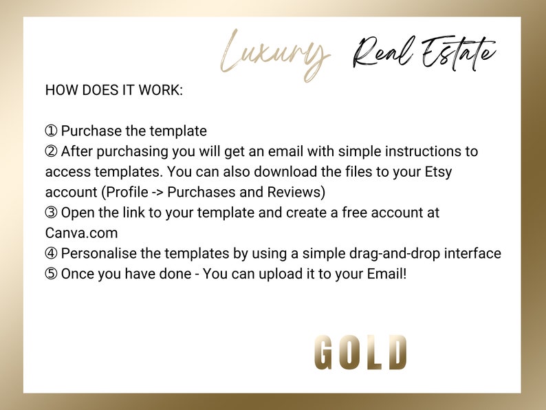 GOLD Email Signature Templates Email Template Real Estate - Etsy