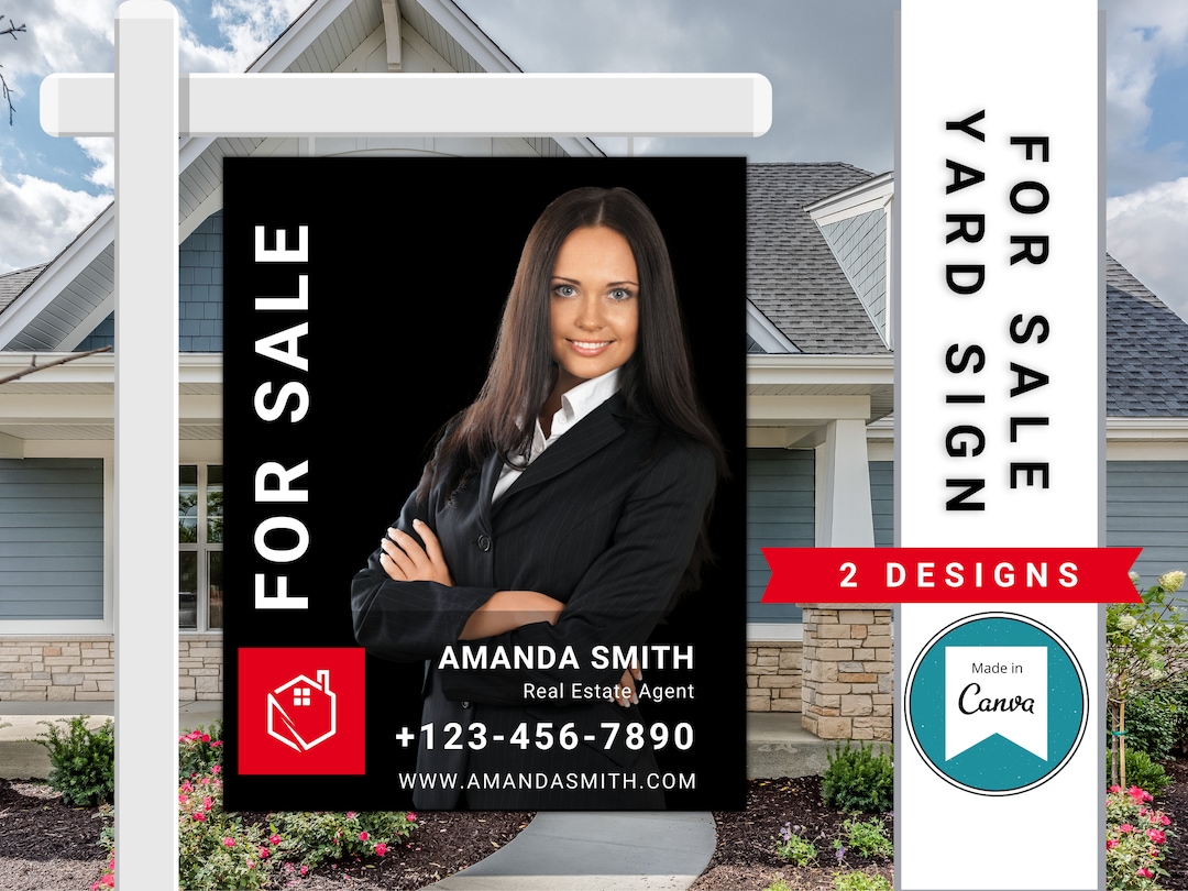 Real Estate Agent Yard Sign, Yard Sign Template, for Sale Yard Sign ...