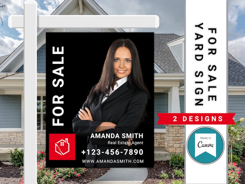 Real Estate Agent Yard Sign, Yard Sign Template, for Sale Yard Sign ...