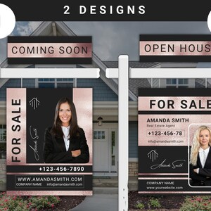 Rose Gold Realtor Yard Sign, Real Estate Agent Yard Sign, Yard Sign ...