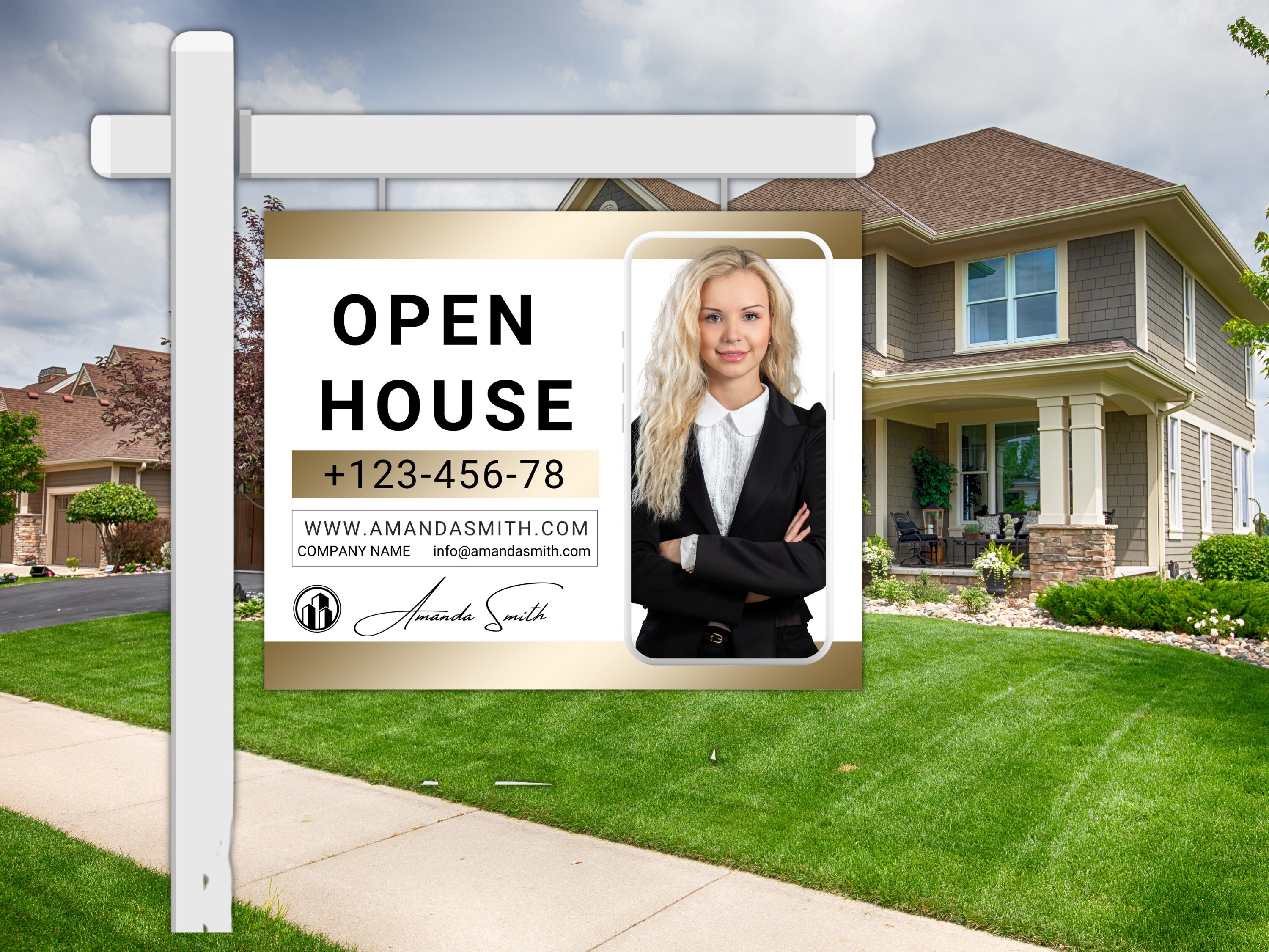 Real Estate Agent Yard Sign, Open House Yard Sign, Realtor Yard Sign ...
