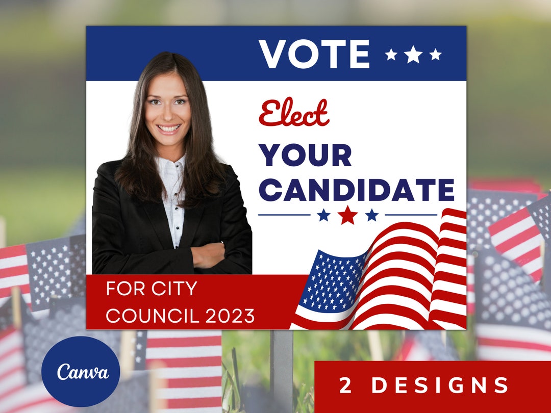 Political Campaign Yard Sign Canva Template (30 X 24in) - Etsy