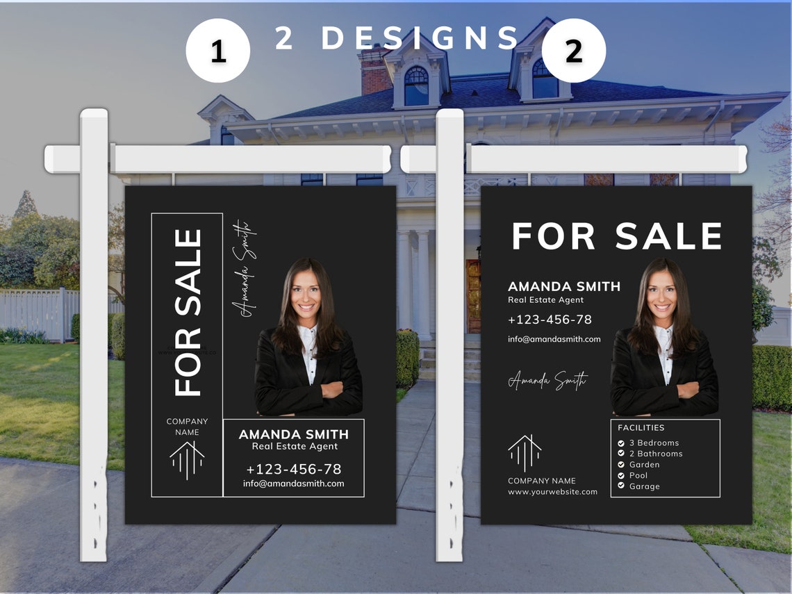 Real Estate Sign, for Sale Sign, Modern for Sale Yard Sign, Realtor ...