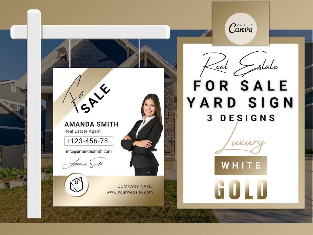 Real Estate Agent Yard Sign, for Sale Yard Sign, Realtor Yard Sign ...