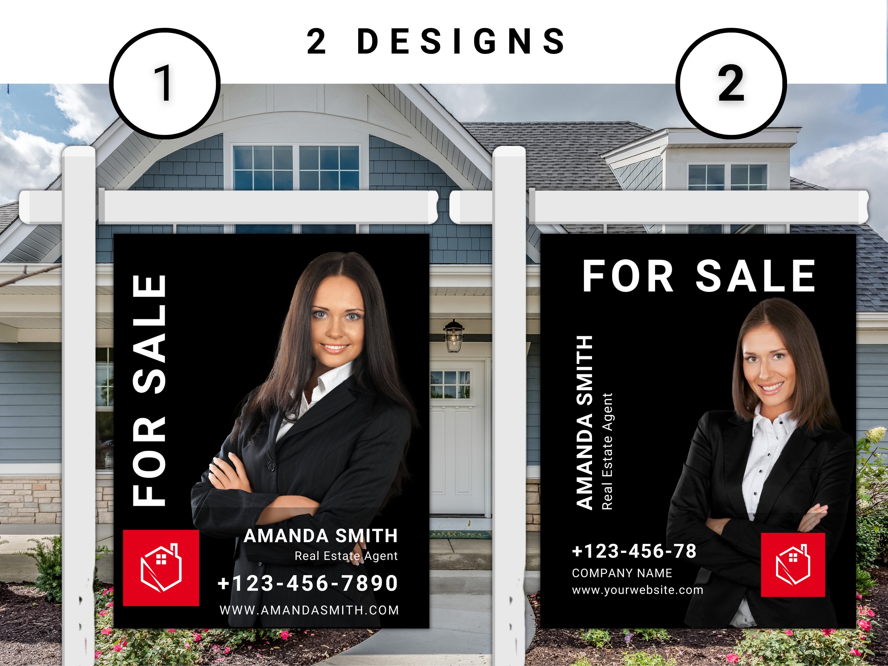 Real Estate Agent Yard Sign, Yard Sign Template, for Sale Yard Sign ...