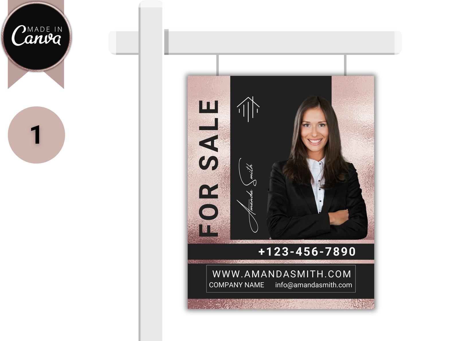 Rose Gold Realtor Yard Sign, Real Estate Agent Yard Sign, Yard Sign ...
