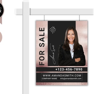 Rose Gold Realtor Yard Sign, Real Estate Agent Yard Sign, Yard Sign ...