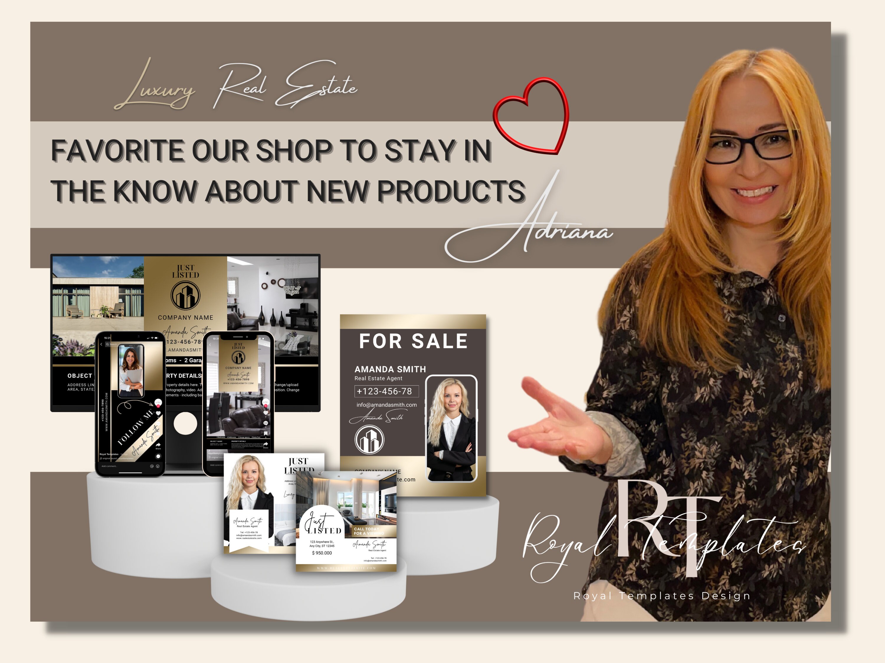 6 Blue & Gold Realtor Facebook Cover Template Real Estate Marketing ...