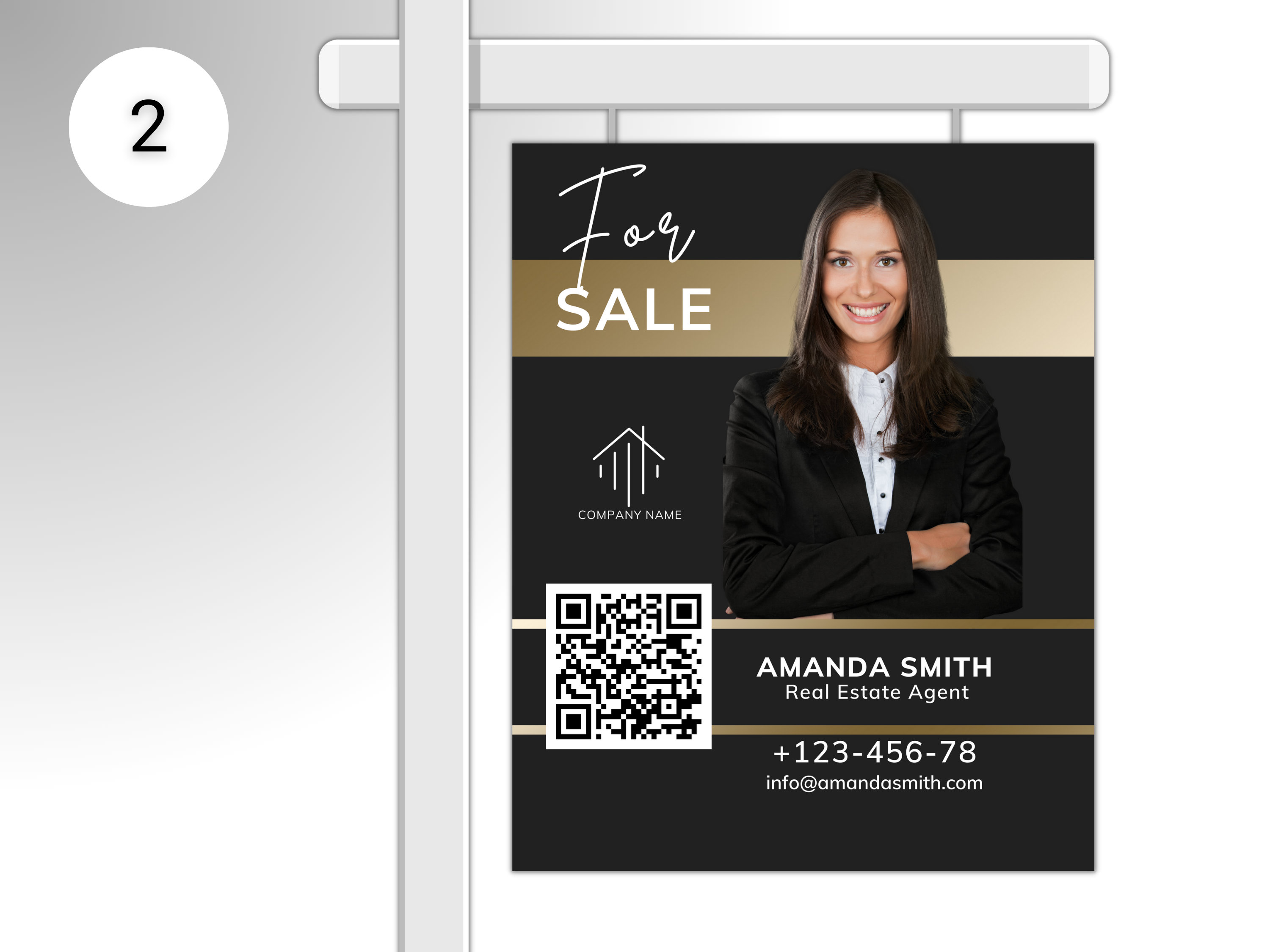 Real Estate Sign, Gold & Black for Sale Sign, Realtor Sign, Real Estate ...