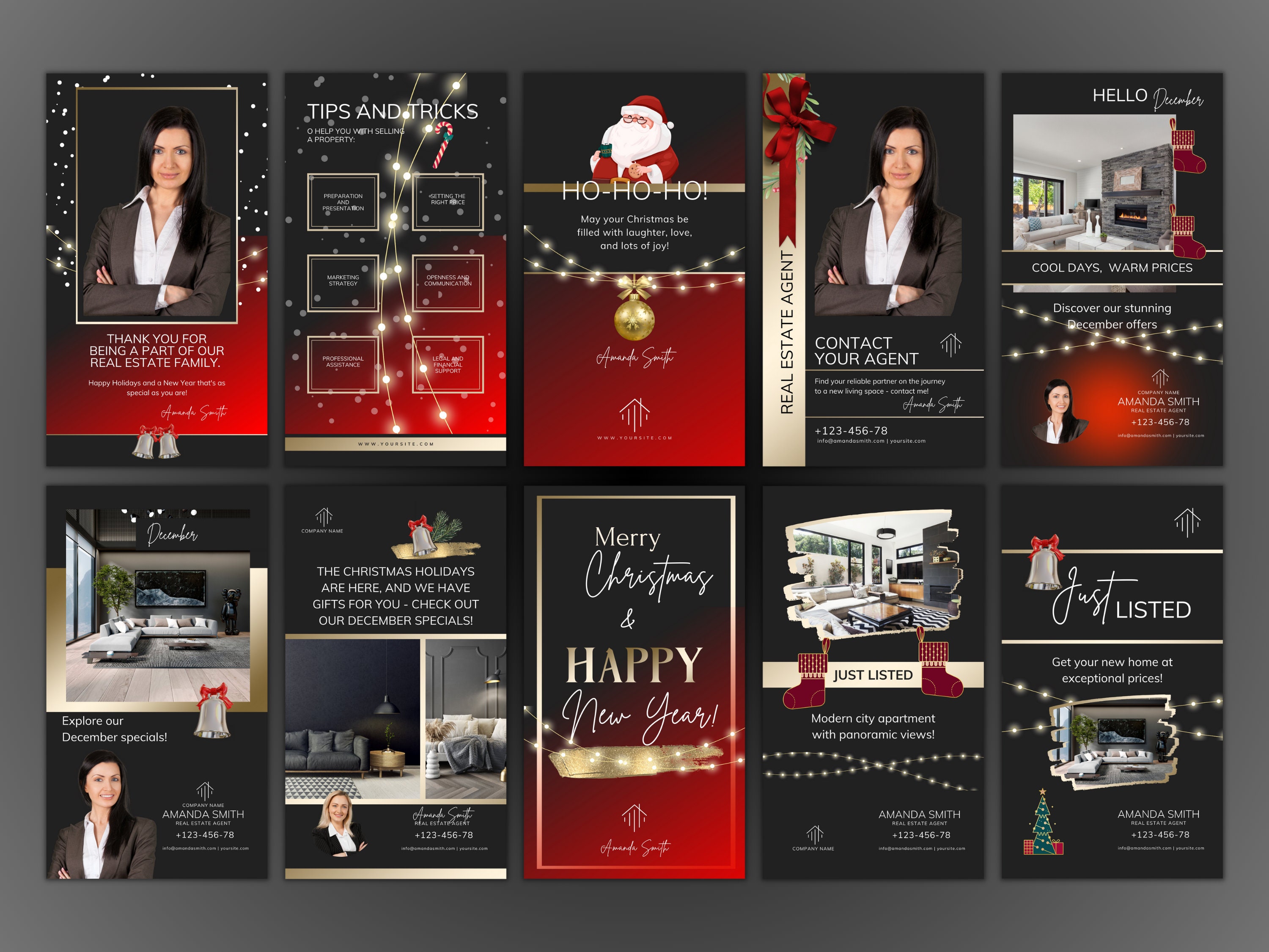 Gold Real Estate December Posts, Realtor Christmas Post, Real Estate ...