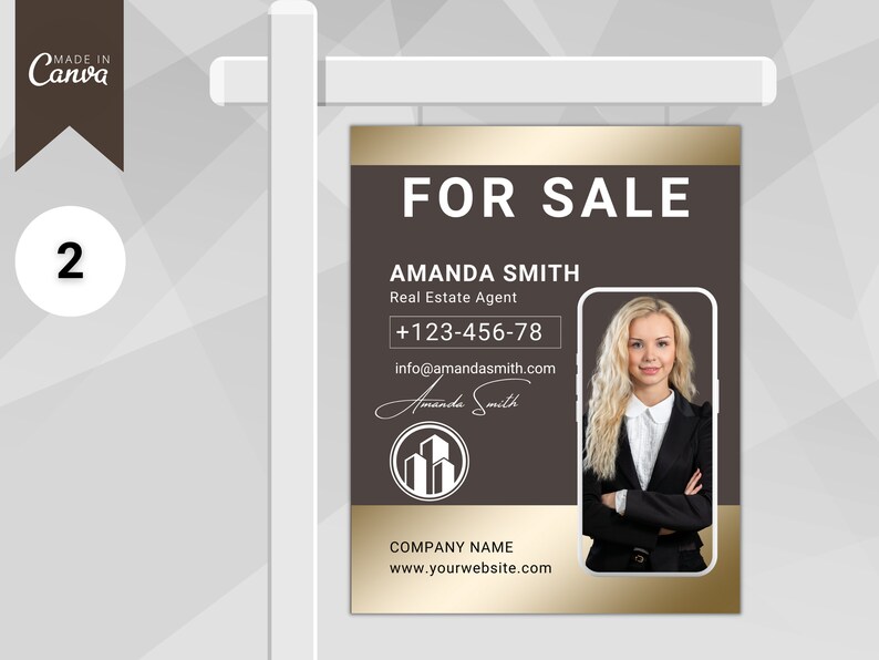 Real Estate Agent Yard Sign, Yard Sign Template, for Sale Yard Sign ...